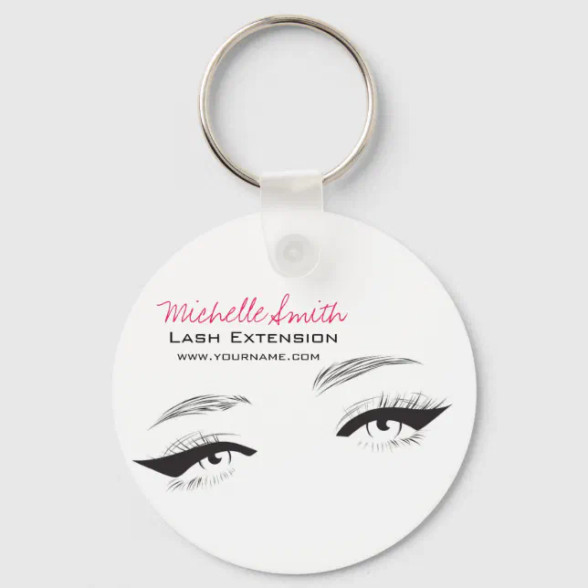 Face long lashes eyeliner Lash Extension Keychain | Zazzle