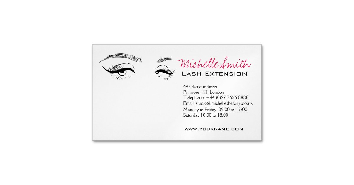 Face long lashes Lash Extension Magnetic Business Card | Zazzle