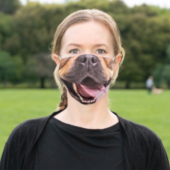 Face mask adorable-white-bulldog-puppy. | Zazzle