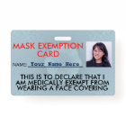 Face Mask Exemption Card ID Badge | Zazzle