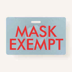 Face Mask Exemption Card ID Badge | Zazzle