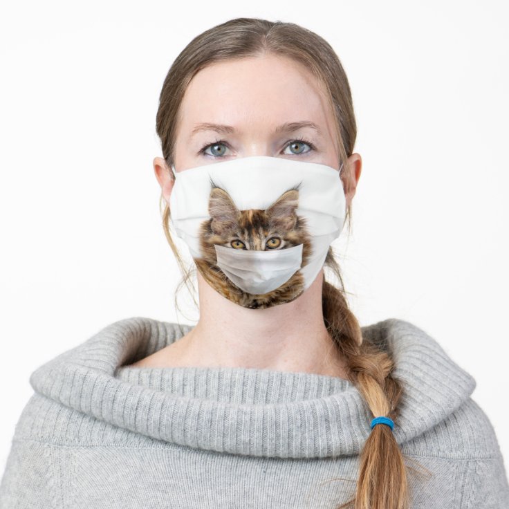 Face mask on Maine Coon cat | Zazzle