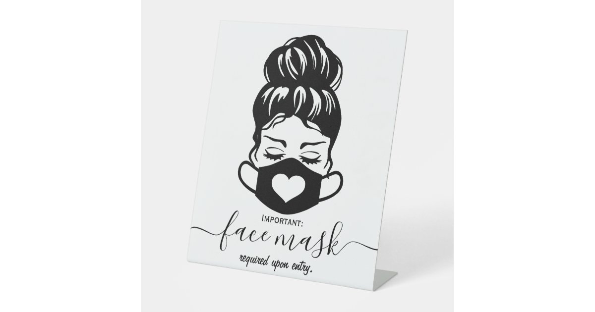 Face Mask Required Business Safety Social Distance Pedestal Sign | Zazzle