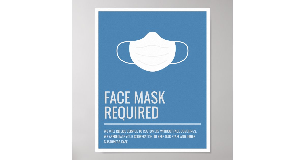 Face Mask Required Business Signage Poster | Zazzle