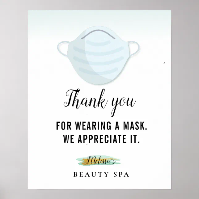 face mask requirement business COVID safety Poster | Zazzle