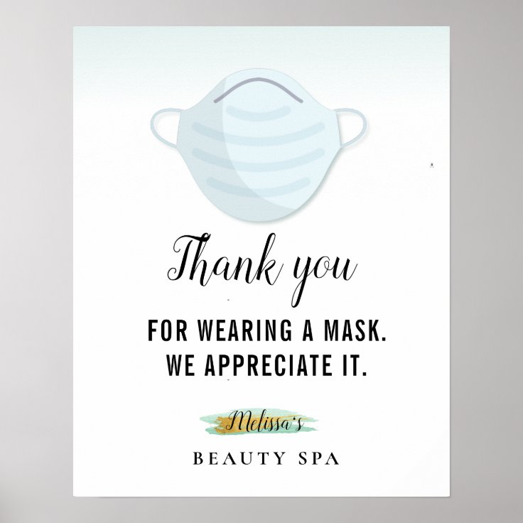 face mask requirement business COVID safety Poster | Zazzle