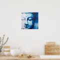 Face of Buddha in Blue | Digital Art Poster | Zazzle