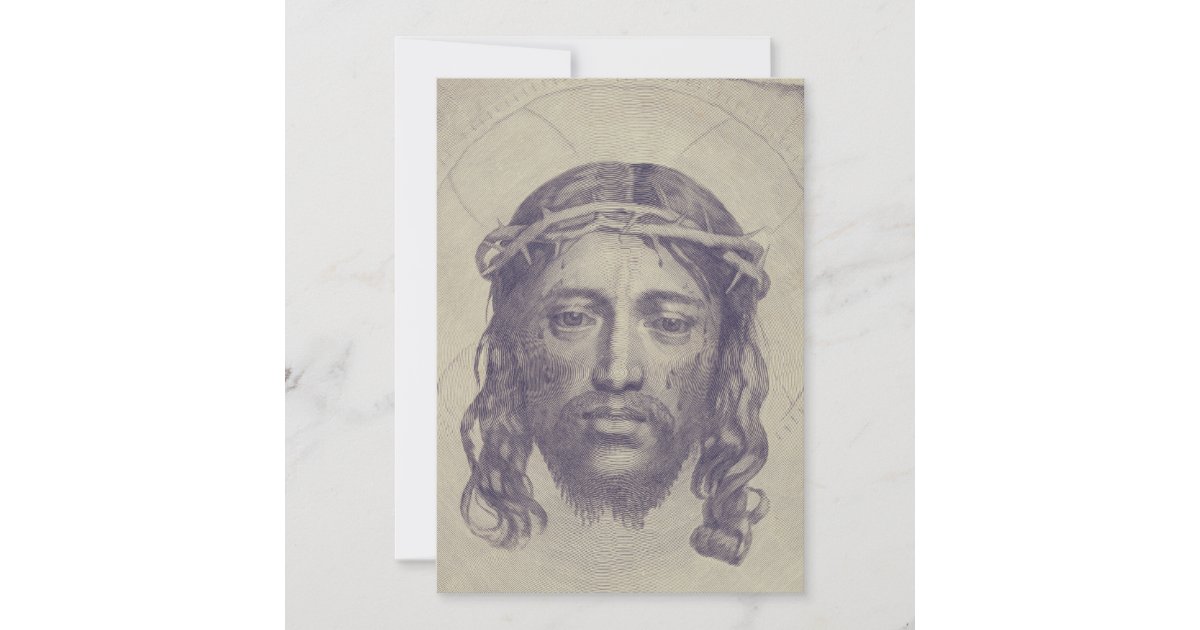 Face of Christ on St. Veronica's Veil Holy Face Holiday Card | Zazzle