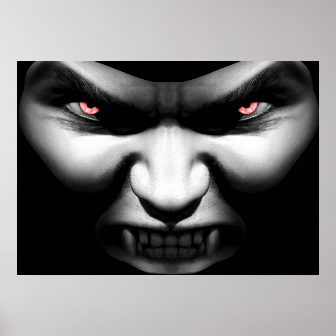 Face of Evil Vampire Poster Print | Zazzle
