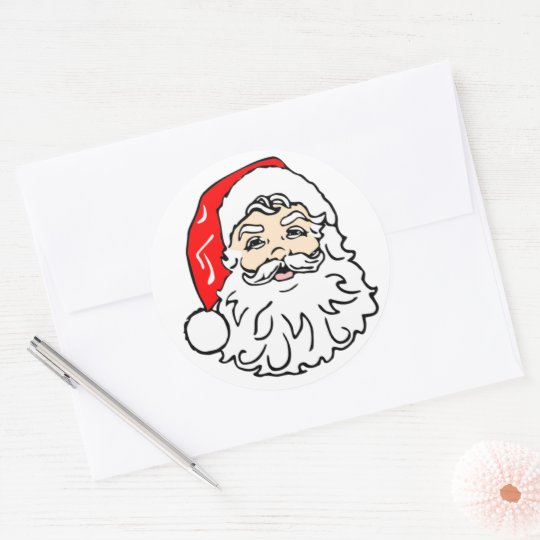 Face of Santa Claus Classic Round Sticker | Zazzle.com