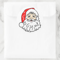 Face of Santa Claus Classic Round Sticker | Zazzle