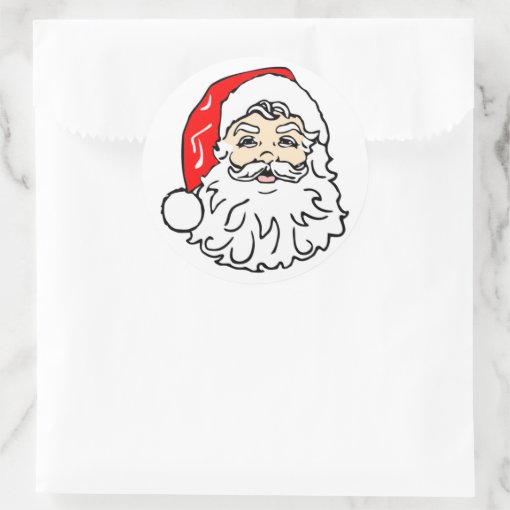 Face of Santa Claus Classic Round Sticker | Zazzle