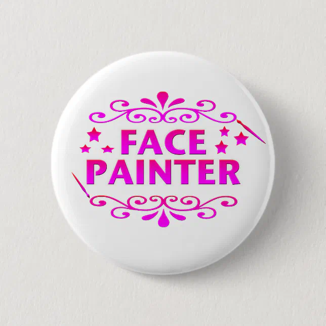 Face Painter Pinback Button | Zazzle