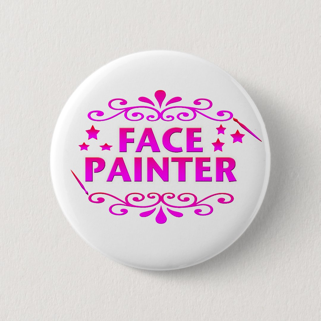 Face Painter Pinback Button | Zazzle
