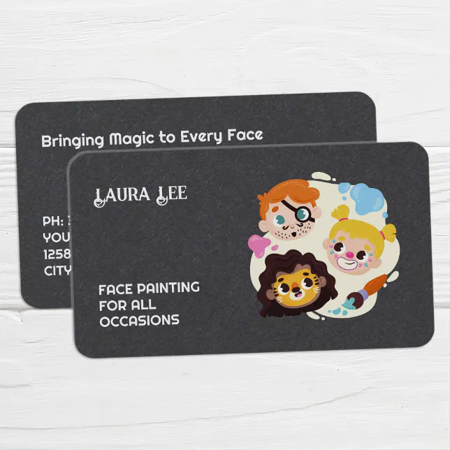 Face Painting Custom QR Premium Business Card | Zazzle