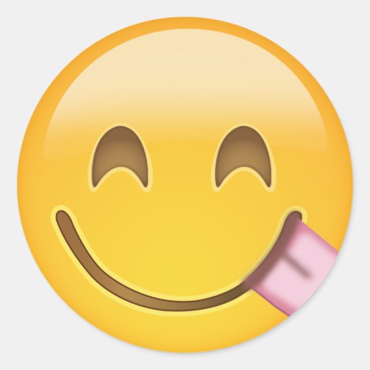 Face Savouring Delicious Food Emoji Classic Round Sticker | Zazzle.com