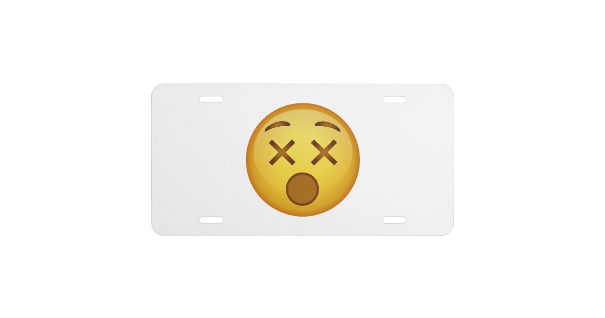 Face with crossed-out eyes - Dizzy Face License Plate | Zazzle