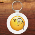 Face With Monocle - Emoji Keychain | Zazzle