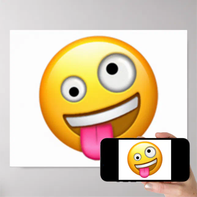 Face With One Large and One Small Eye - Emoji Poster | Zazzle