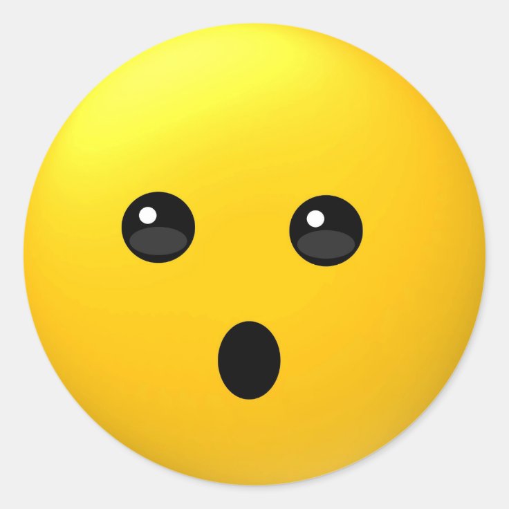 Face with open mouth emoji sticker | Zazzle