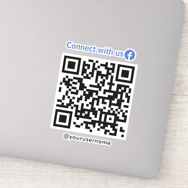 Facebook Connect With Us Qr Code White Sticker | Zazzle