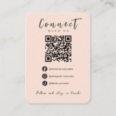 Facebook Instagram Tiktok Soft Peach QR Code Business Card | Zazzle