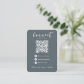 Facebook Instagram Tiktok Stylish Navy QR Code Business Card | Zazzle