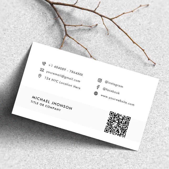 Facebook Instagram Website Icons QR Code Logo Business Card | Zazzle