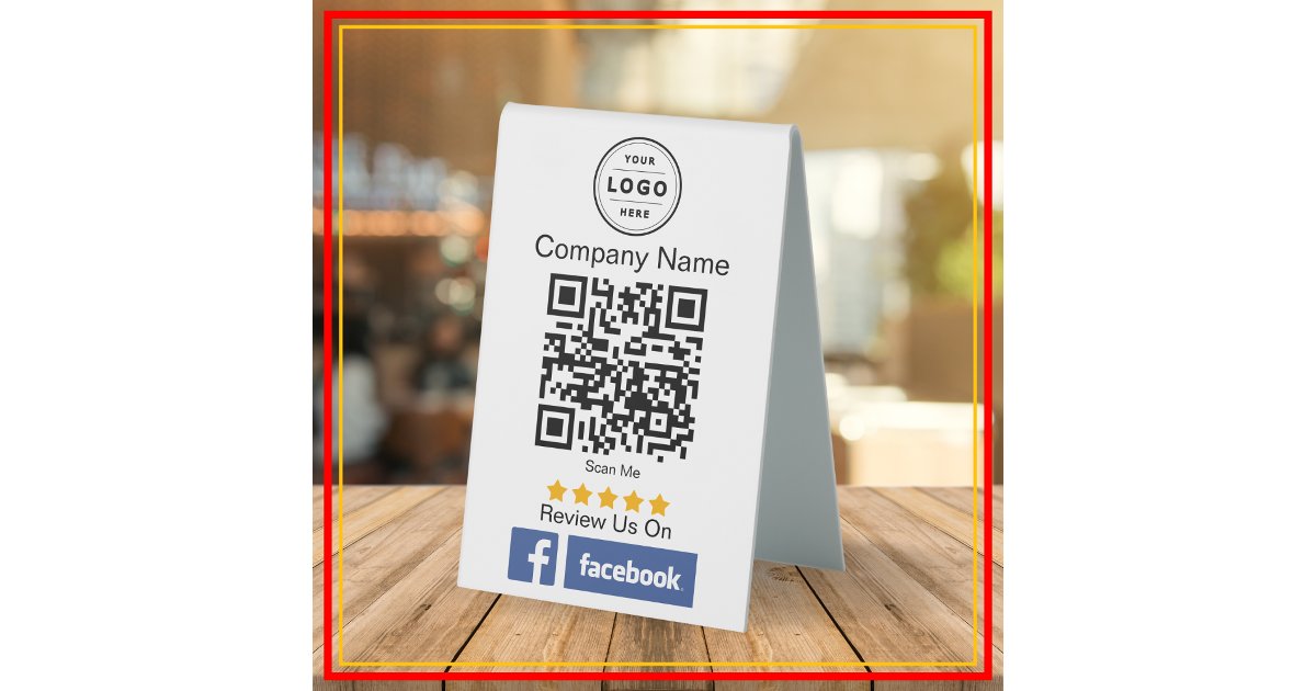 Facebook Review Request QR Code Pedestal Sign | Zazzle