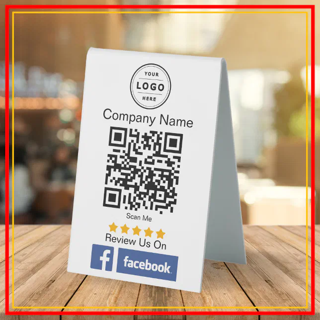 Facebook Review Request QR Code Pedestal Sign | Zazzle