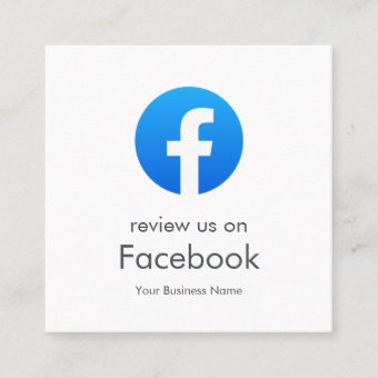 Facebook Reviews | Business QR Code Minimal White Square Business Card ...