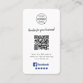Facebook Reviews | Business Review Link QR Code Business Card | Zazzle