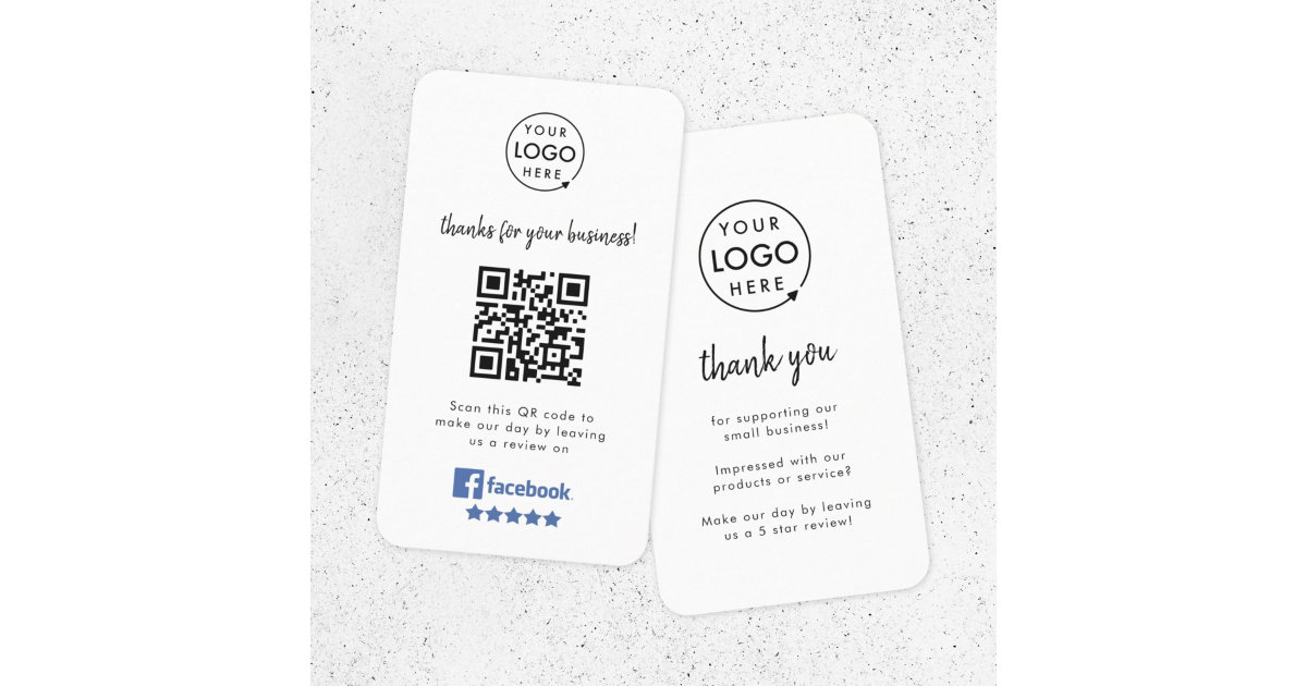 Facebook Reviews | Business Review Link QR Code Business Card | Zazzle