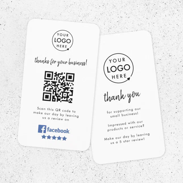 Facebook Reviews | Business Review Link QR Code Business Card | Zazzle