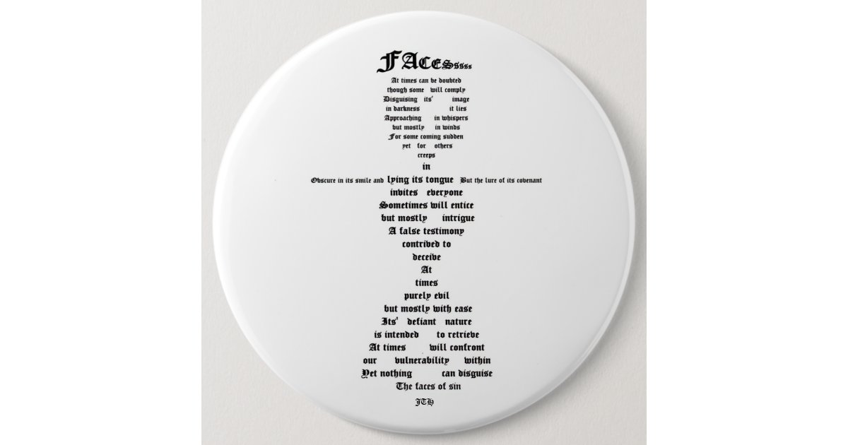 Faces of Sin Button | Zazzle