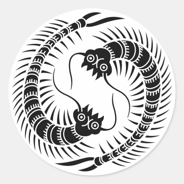 Facing Centipedes circle Classic Round Sticker | Zazzle