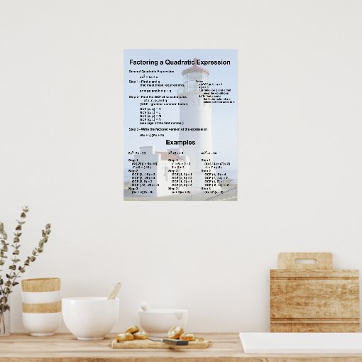 Factoring Quadratics Poster | Zazzle