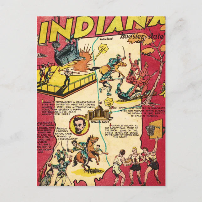Facts About Indiana Postcard | Zazzle