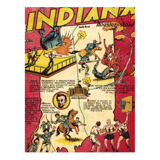 Facts About Indiana Postcard | Zazzle.com