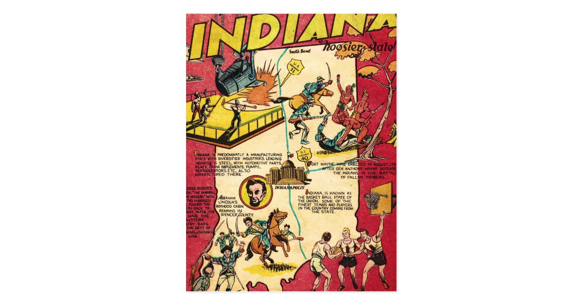 Facts About Indiana Postcard | Zazzle.com