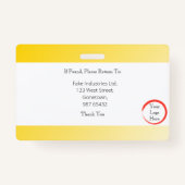 Fade Bright Yellow ID Card (Horizontal) Badge | Zazzle