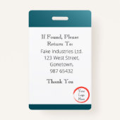 Fade Teal Blue ID Card (Vertical/Portrait) Badge | Zazzle