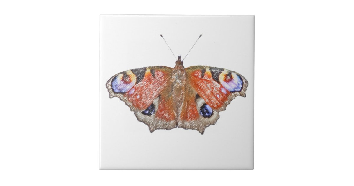 faded butterfly tile | Zazzle