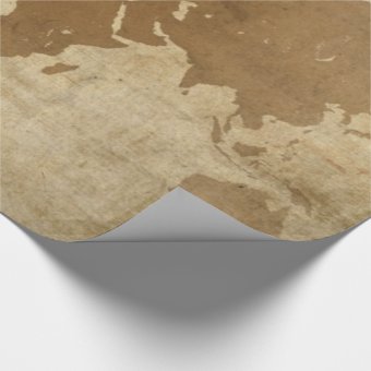 Faded Parchment World Map Wrapping Paper | Zazzle