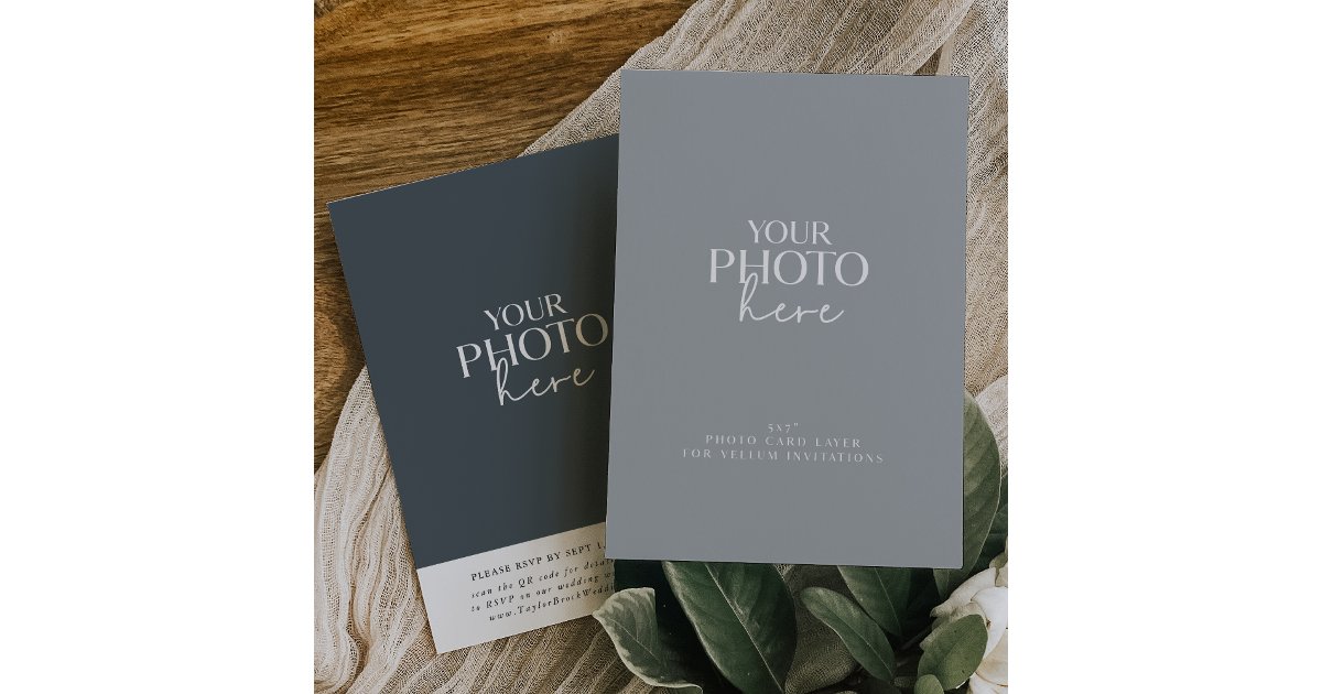 Faded Photo Card QR Code for Vellum Wedding Invite | Zazzle