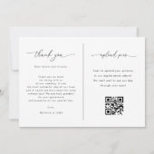 Faded Photo Script & QR Code Photo Gallery Wedding Thank You Card | Zazzle