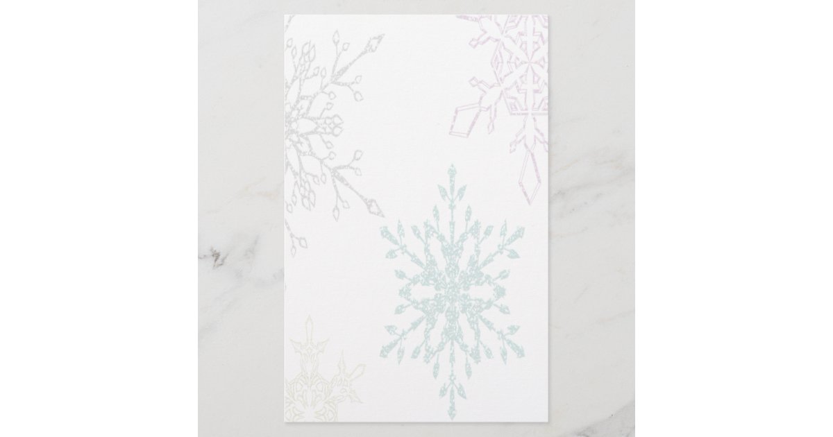 Faded Snowflake Winter Holiday Stationery | Zazzle