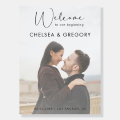 Faded Transparent Photo Wedding Welcome Sign | Zazzle