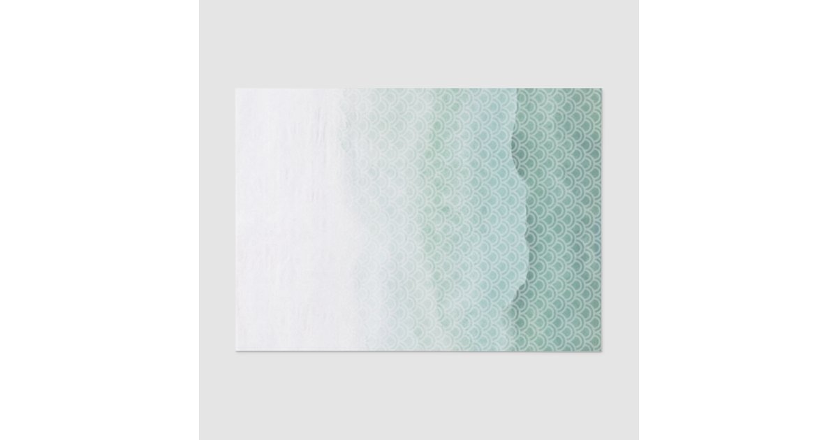 Fading Green Mermaid Tale Scales Tissue Paper | Zazzle