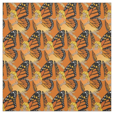 Butterfly Art Fabric Monarch Butterfly Pattern | Zazzle